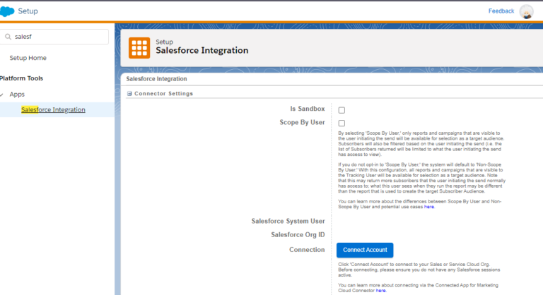 Integration Between Salesforce Sales Cloud and Marketing Cloud